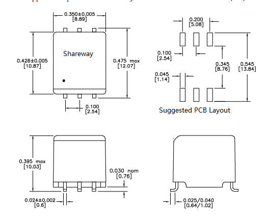 4kV Reinforced Toroidal Isolation Transformer 300mA For Push Pull Converter