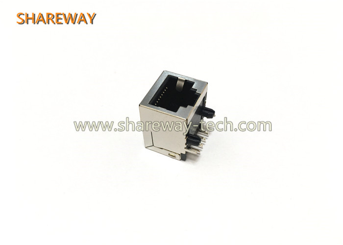 BS-RV30289 Vertical 10 / 100Mb AMDIX RJ45 Magnetic Ethernet Jack For ...