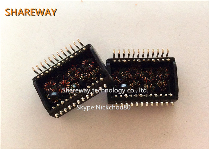 6+6 Pins Ethernet Magnetic Transformers , HM0068ANL Single Port Lan ...