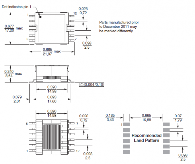 B0863-BL_ SMPS Flyback Transformer Designed for forward topology