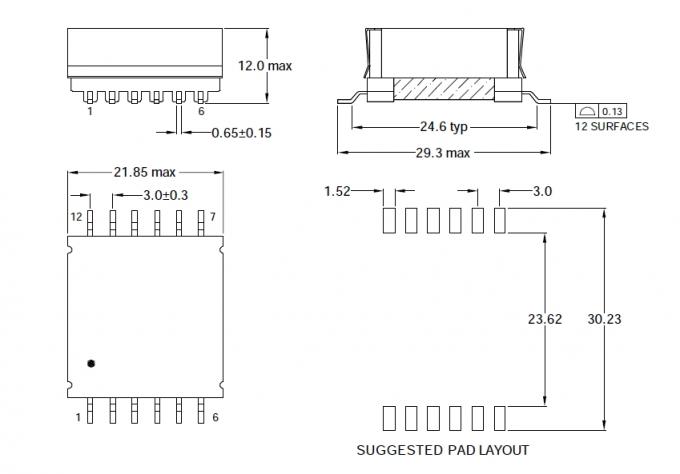 1500V SMD/SMT SMPS Miniature Flyback Transformer EFD-031SG With RoHS ...