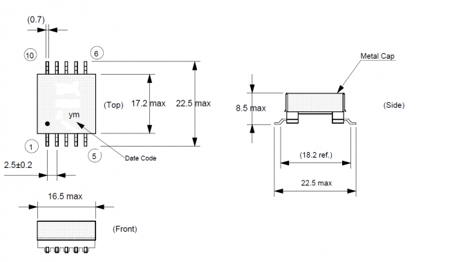 SMD SMPS Flyback Transformer 10uH DCT15EFD-U44S003 For Linear PoE