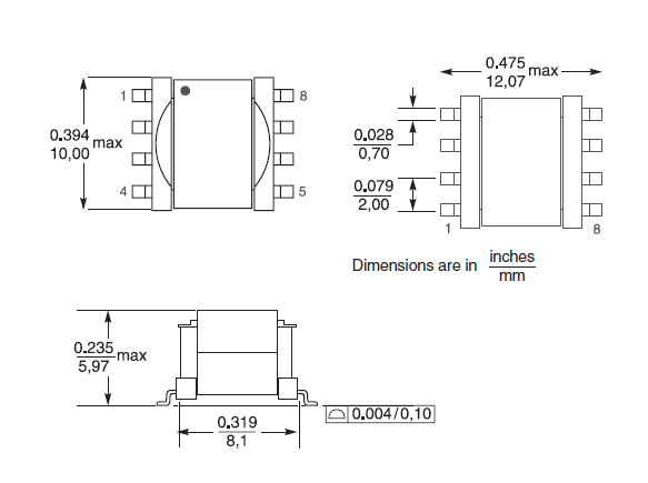 SA2304 DA2304-AL 6pin SMT Transformer Single Phase High Frequency ...