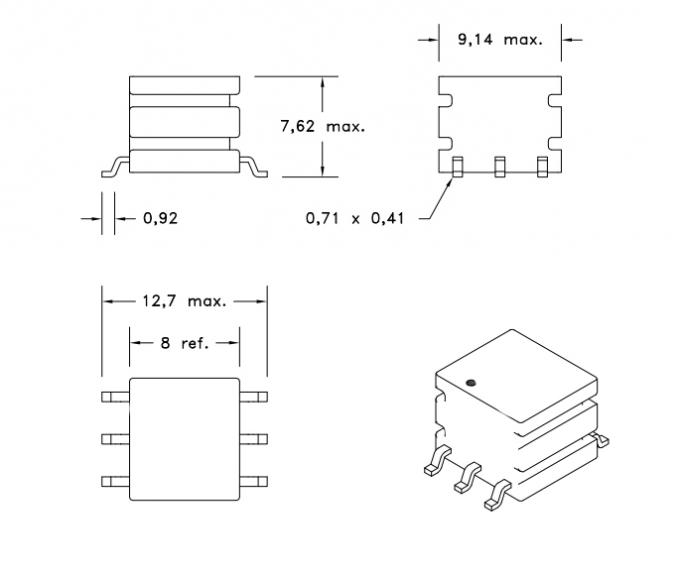 SMD SMT Push Pull Transformers For Isolated Communication Fieldbus ...