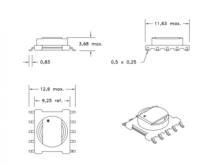 750316019 Push-Pull Transformers 60uH SMD/SMT Small Signal Transformer