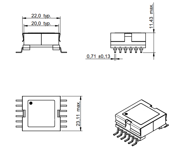 7491194912 Surface Mount PoE+ Transformer Power Over Ethernet Plus ...