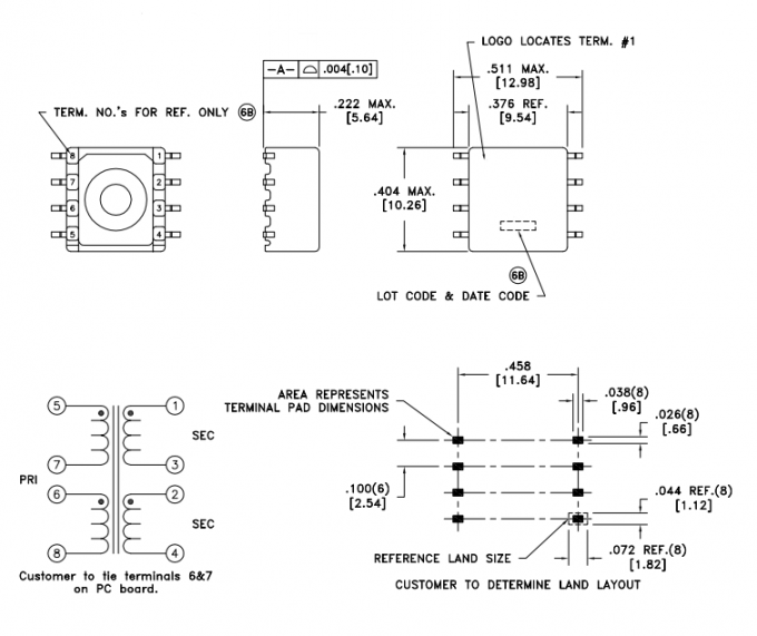 750316093 Low Profile GDT Gate Drive Transformer For Medical Devices