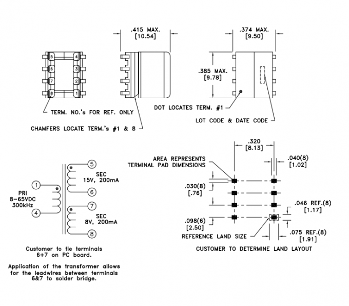 Low Profile Smps Flyback Transformer For Home Automation 750317595
