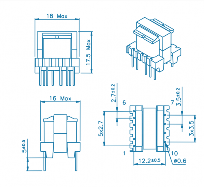 E16 Core SMPS Flyback Transformer Switching Transformers 74001