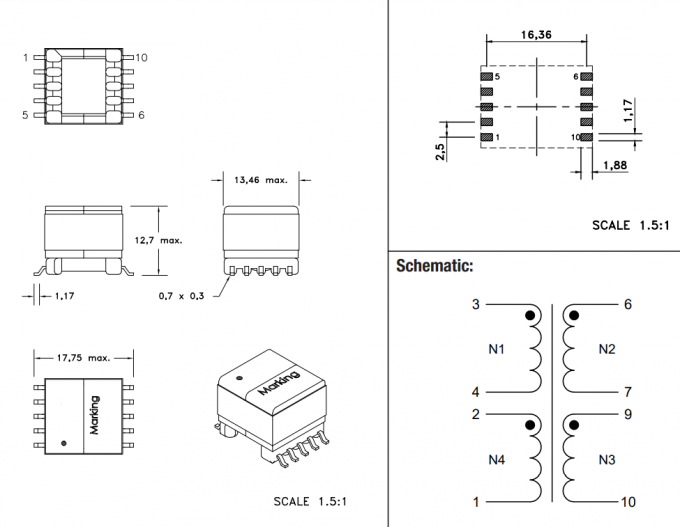 750310377 Surface Mount SMD PoE Power over Ethernet Transformer