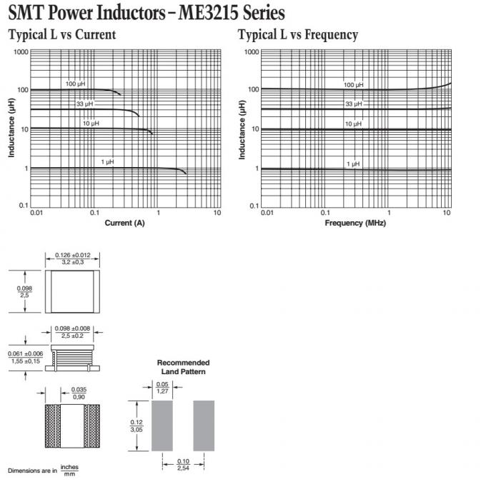 ME3215-102ML_ SMD Power Inductor used in PCB Surface Mount Power ...